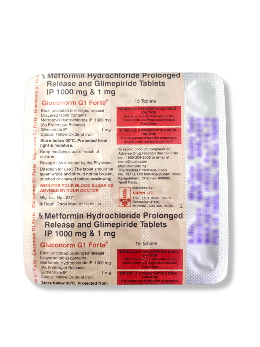 Gluconorm G1 Forte Tablets 15s Pack – BuyMeds